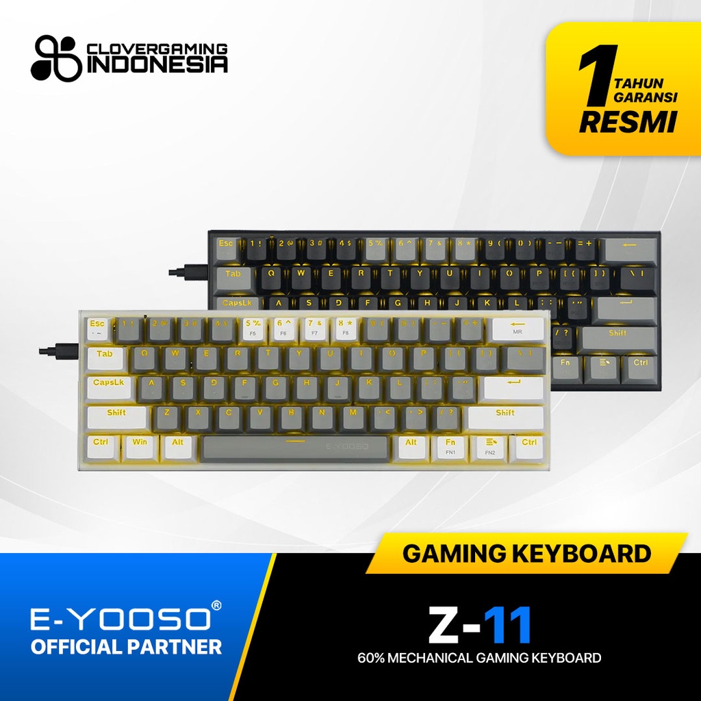 Jual Eyooso Z11 Mechanical Gaming Keyboard Z-11 USB Wired 60 Keys ...