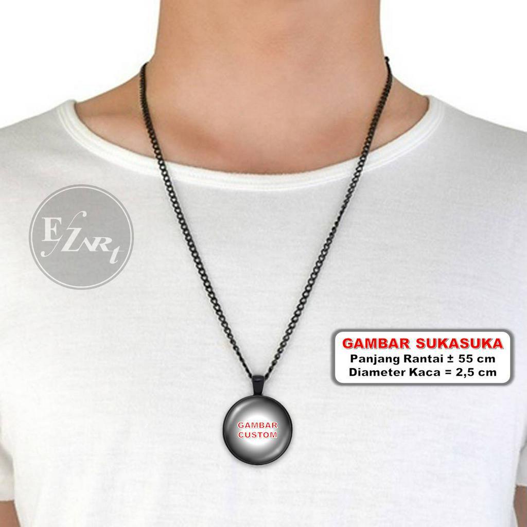 Jual KALUNG RANTAI HITAM LIONTIN CUSTOM GAMBAR / PHOTO PRIA WANITA ...