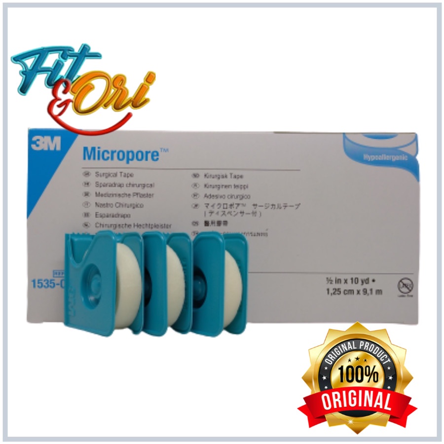 Jual Micropore 1/2 inch/ Micropore 1/2 in/micropore 3M /plester 1/2 ...