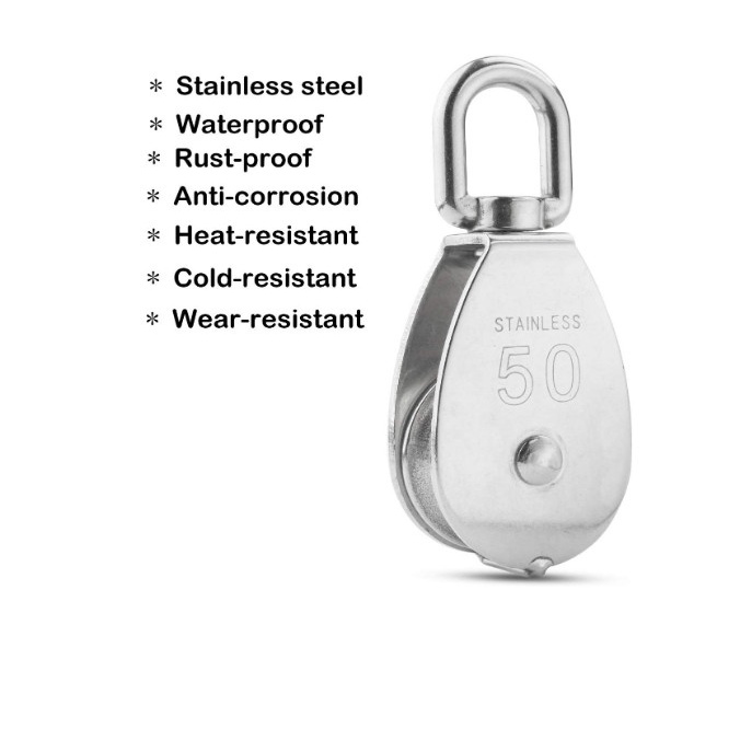 Jual Katrol M50 Katrol Kerekan Single Fixed Wheel Rope Pulley Stainless ...