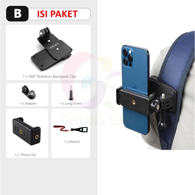 Jual Clip Holder Stabilizer Penjepit Tas Mobile Phone Clip Backpack ...