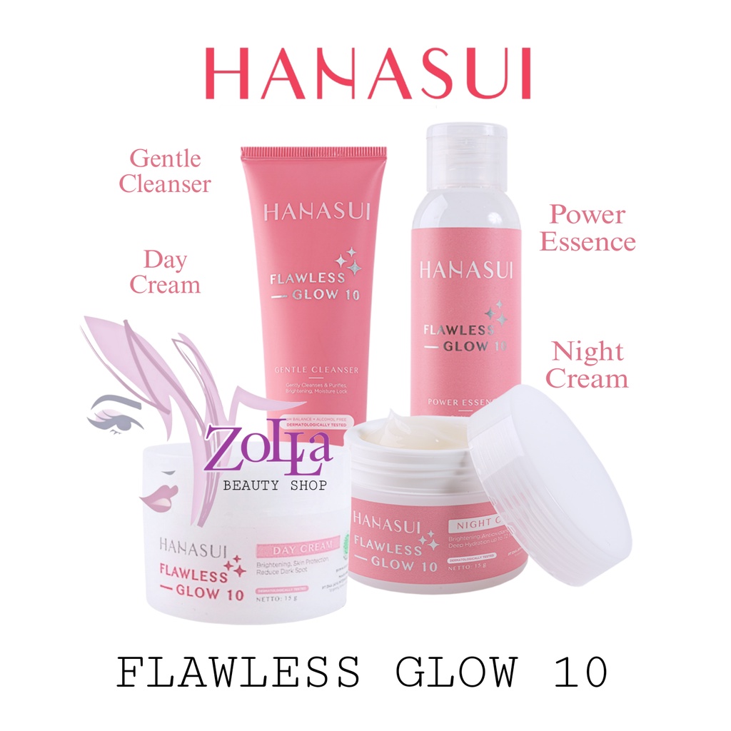 Jual HANASUI FLAWLESS GLOW 10 SERIES - BPOM - DAY CREAM - NIGHT CREAM ...
