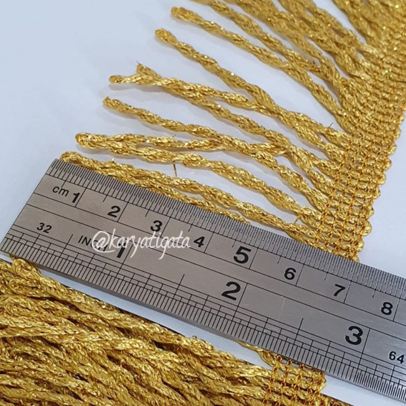 Jual Renda Rumbai Tambang Lebar 6,5 cm / 2,5 Inch - Emas (17 Yard ...