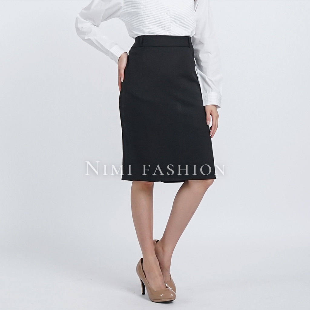 Jual NIMI - Rok Kerja Pendek Wanita Span 3/4 Bahan Formal Kantor Rok ...