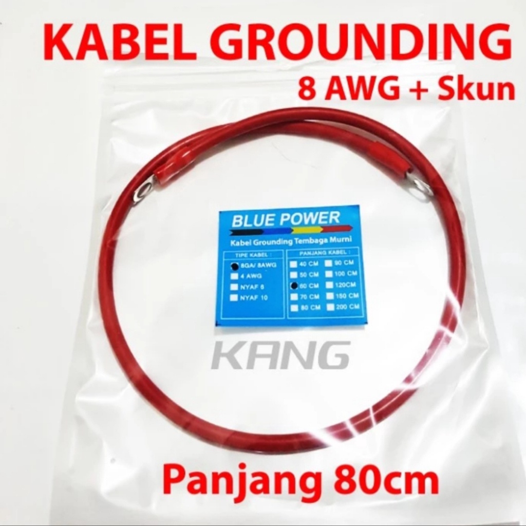 Jual [80cm] Kabel 8 AWG Plus Skun Kabel Massa Kabel Grounding BLUE ...