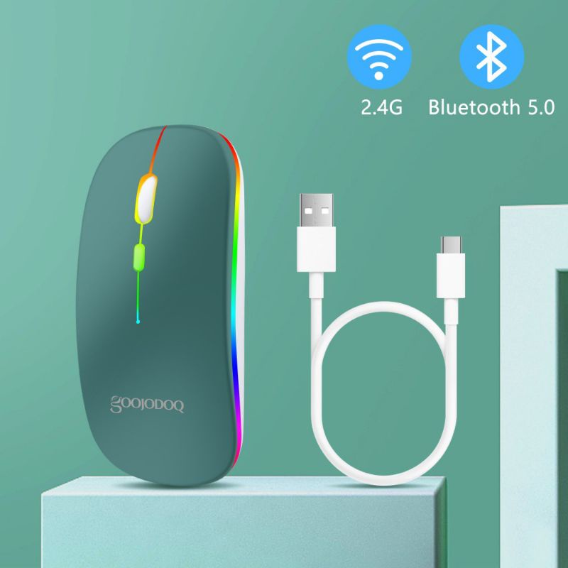 Jual Goojodoq M06 Mouse 2in1 Bluetooth & Wireless RGB Rechargeable ...