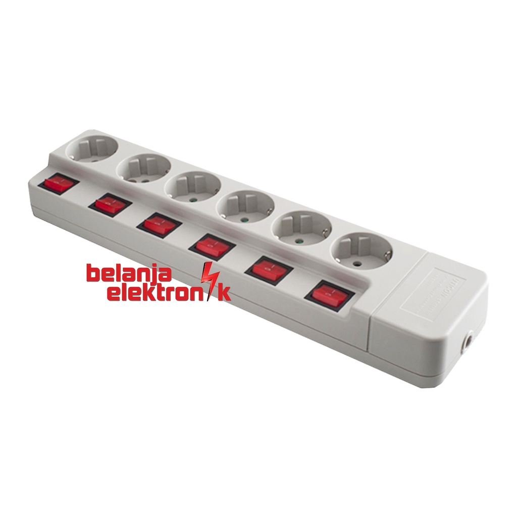 Jual STOP KONTAK UTICON 6 LUBANG SAKLAR TERSENDIRI TANPA KABEL ST-1685 ...