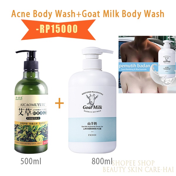 Jual Sabun jerawat punggung ance Body wash whitening sabun jerawat badan 500ML Acne Shower Gel ...