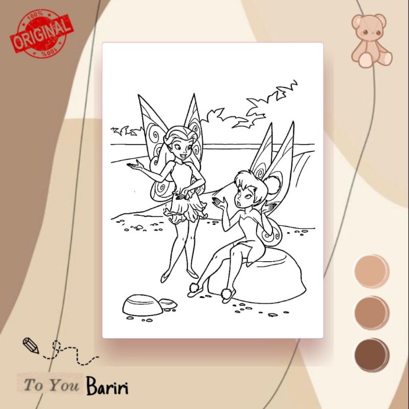 Jual Gambar Sketsa Mewarnai | TINKERBELL | Sketsa lukis | Sketsa Sablon ...