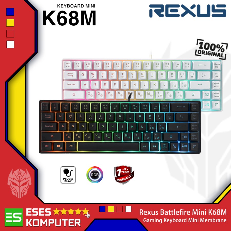Jual Keyboard Rexus Mini Battlefire K68M RGB | Keyboard Gaming | Shopee ...