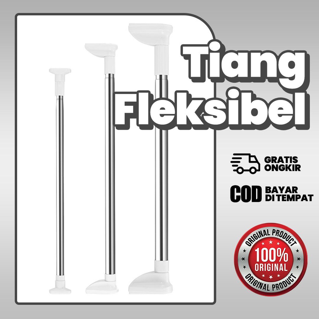 Jual Tiang Pipa Tongkat Fleksibel Stainless Multifungsi 50 cm - 90 cm ...