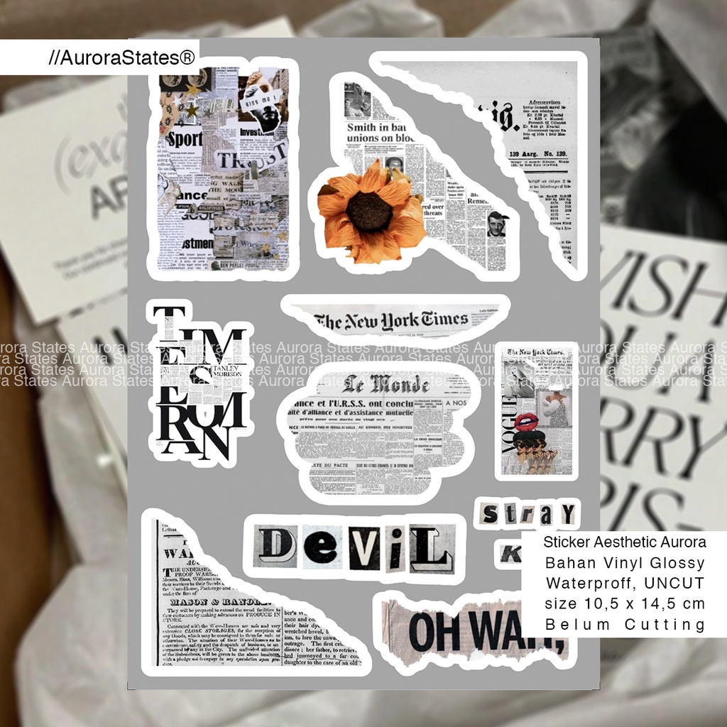 Jual Stiker Aesthetic Vogue Sticker Vintage Vogue Uncut Custom Sticker ...