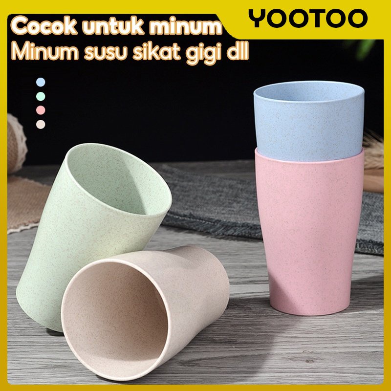 Jual YooToo Gelas serat gandum gaya Jepang /gelas minum/Gelas Gandum ...