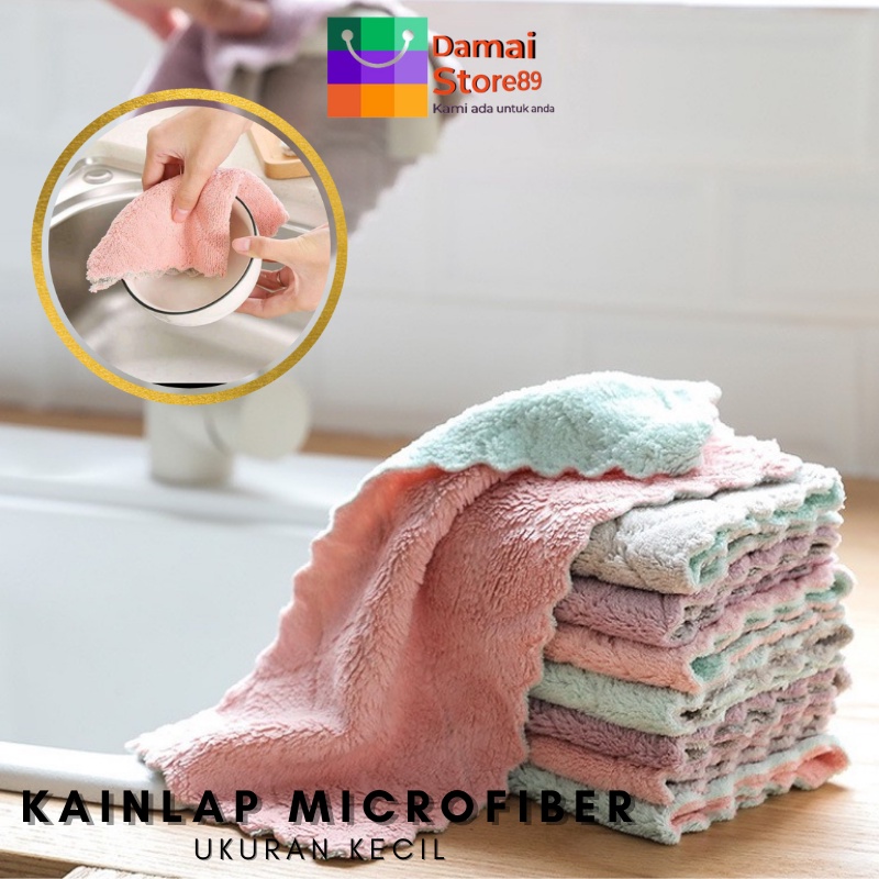 Jual [DM89] Kain Lap Meja Piring Dapur Anti Minyak Kain Lap Microfiber ...