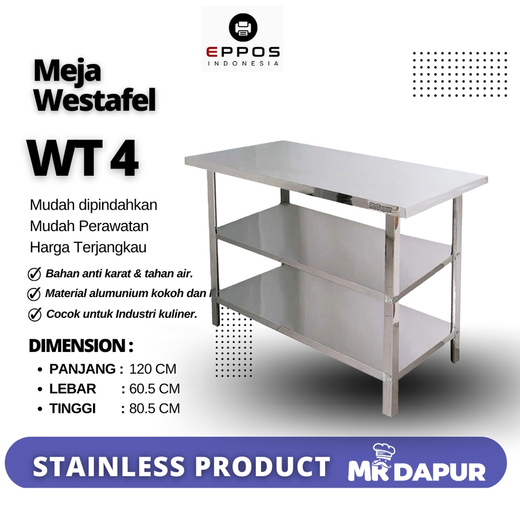 Jual Meja Stainless Steel MrDapur WT 4 | Shopee Indonesia