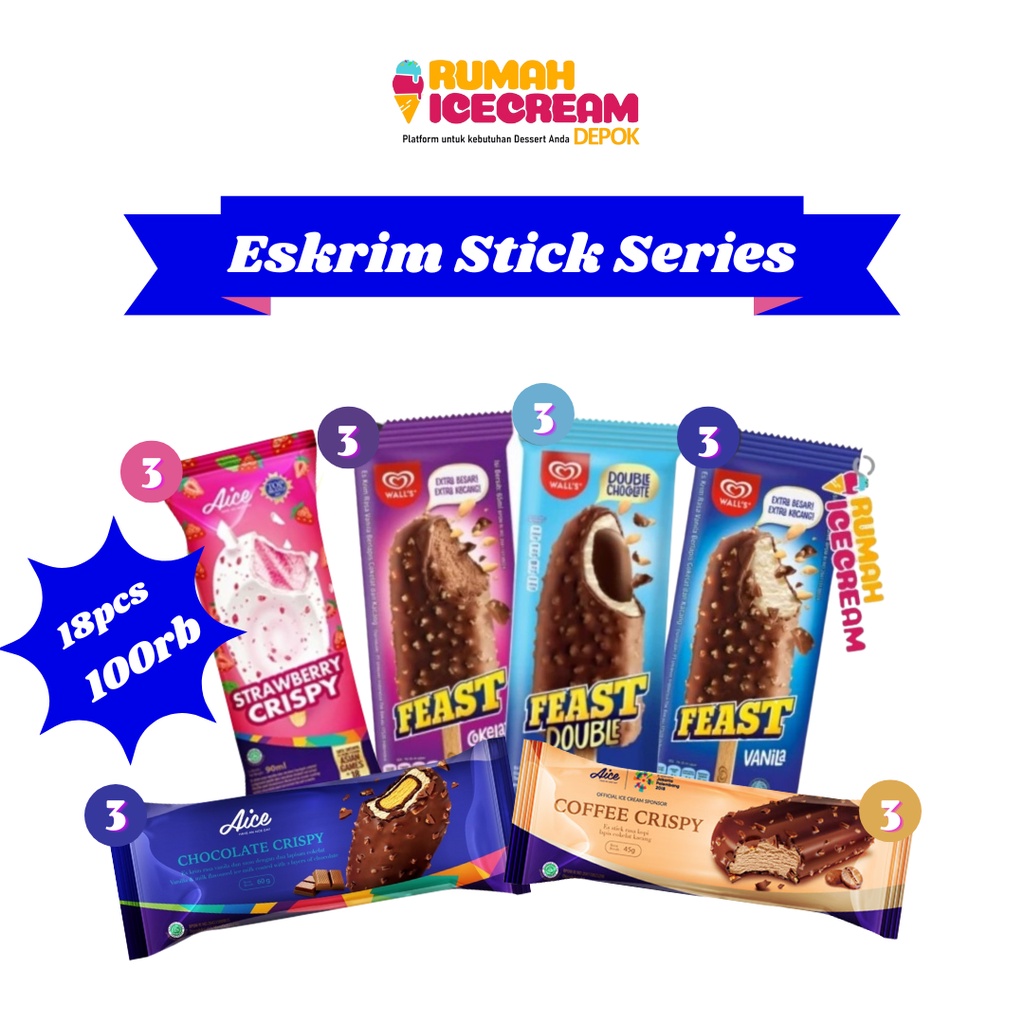 Jual Eskrim Stick/Ice Cream Stick Series - 18pcs | Shopee Indonesia