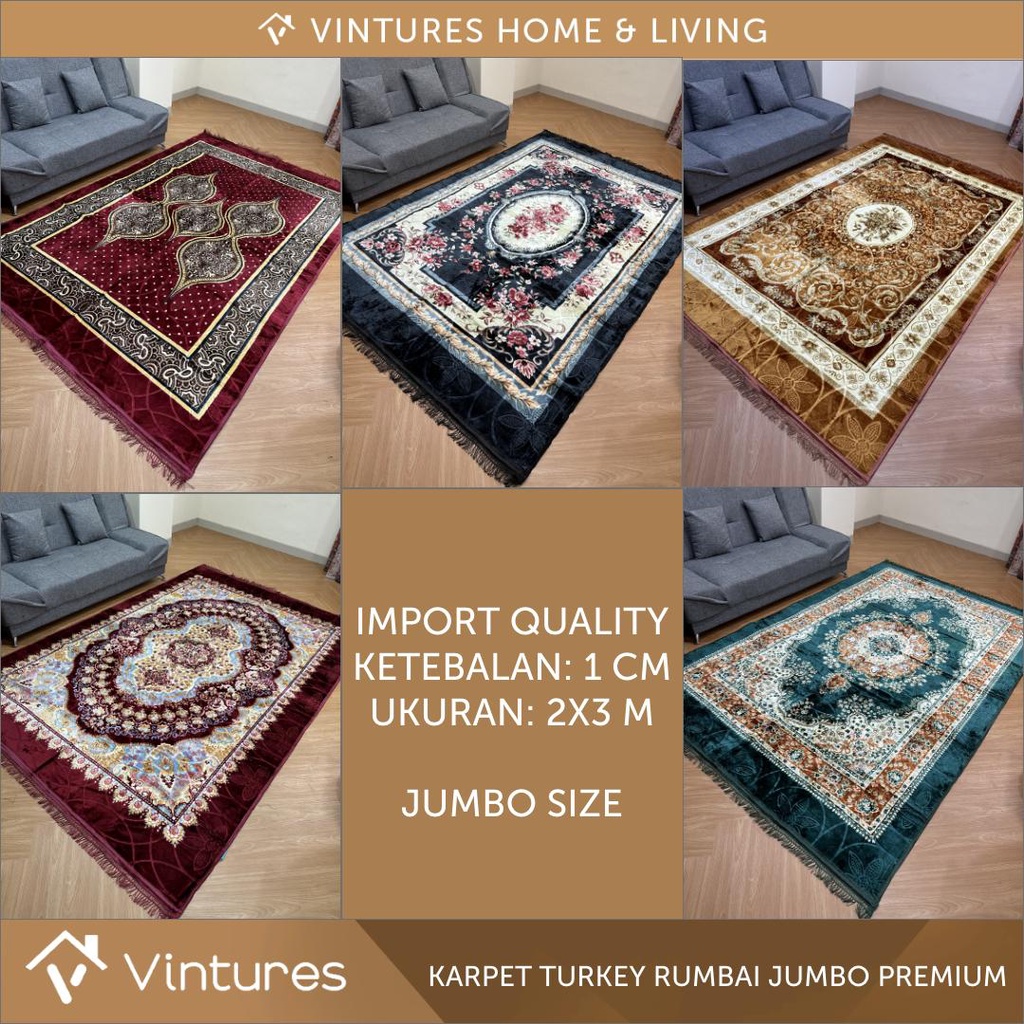 Jual [2 x 3 M] Karpet Motif Turki Rumbai Jumbo PREMIUM / Karpet Lantai ...