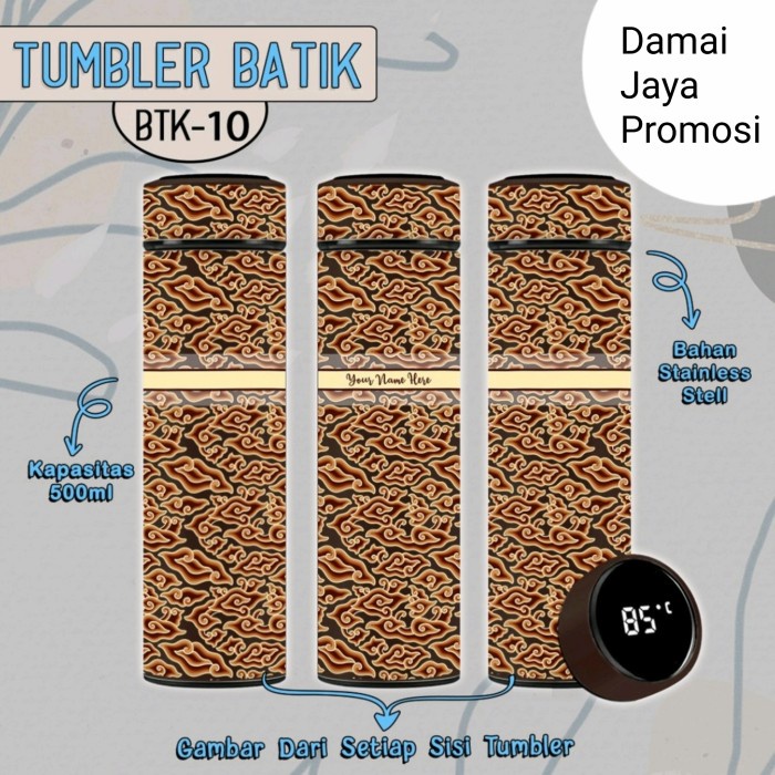Jual Botol Minum Motif Batik / Thumbler Suhu Led Batik Indonesia ...