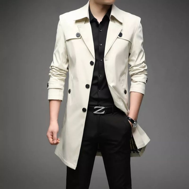 Jual PREMIUM Jas blazer jubah panjang pria/long coat pria/katun driil ...