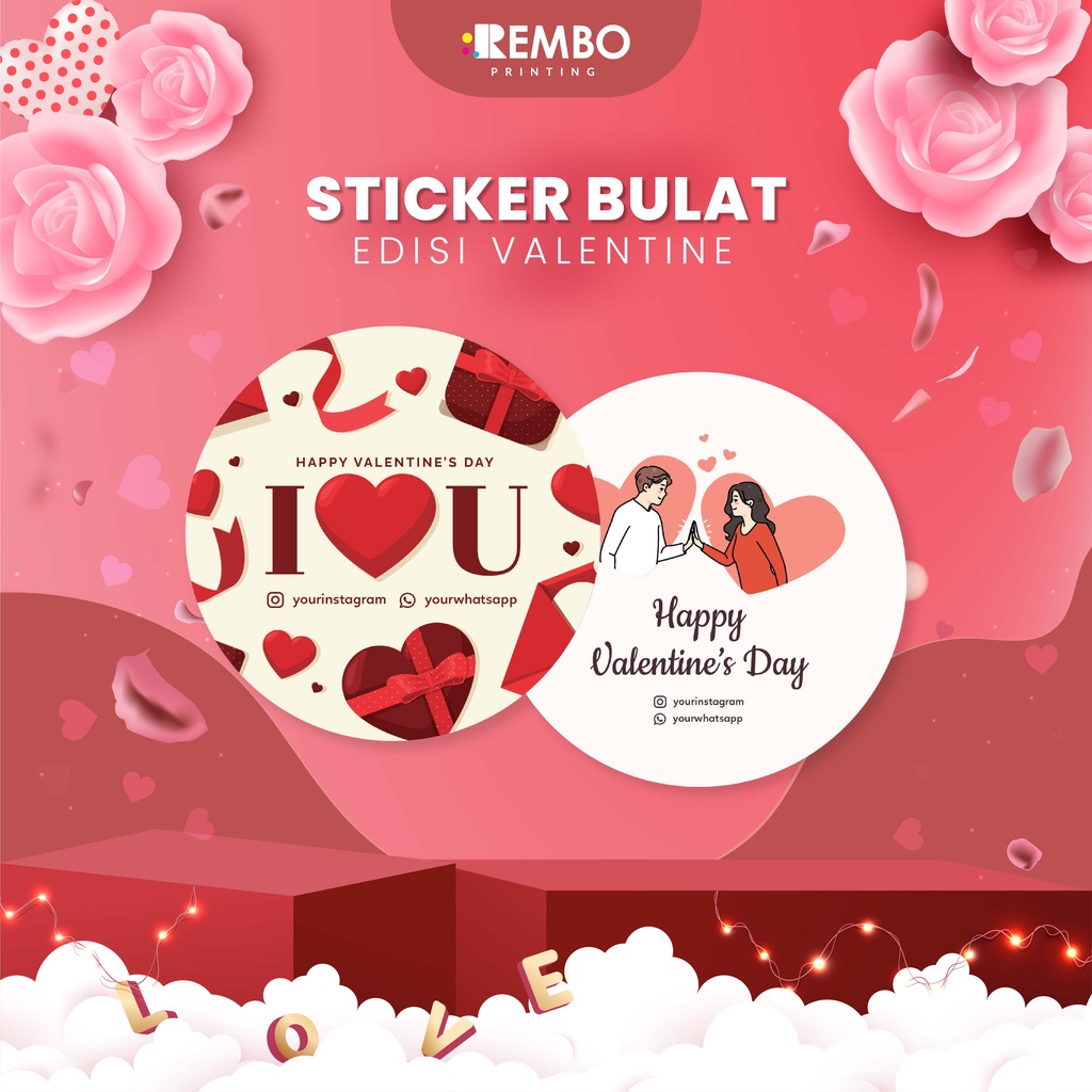 Jual Sticker Valentine - Sticker VINYL/CHROMO Bulat [Valentine Edition ...
