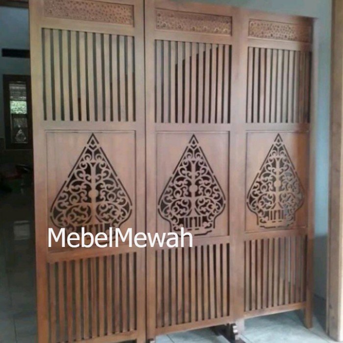 Jual Sketsel Penyekat Partisi Ruangan Minimalis Kayu Jati Solid ...
