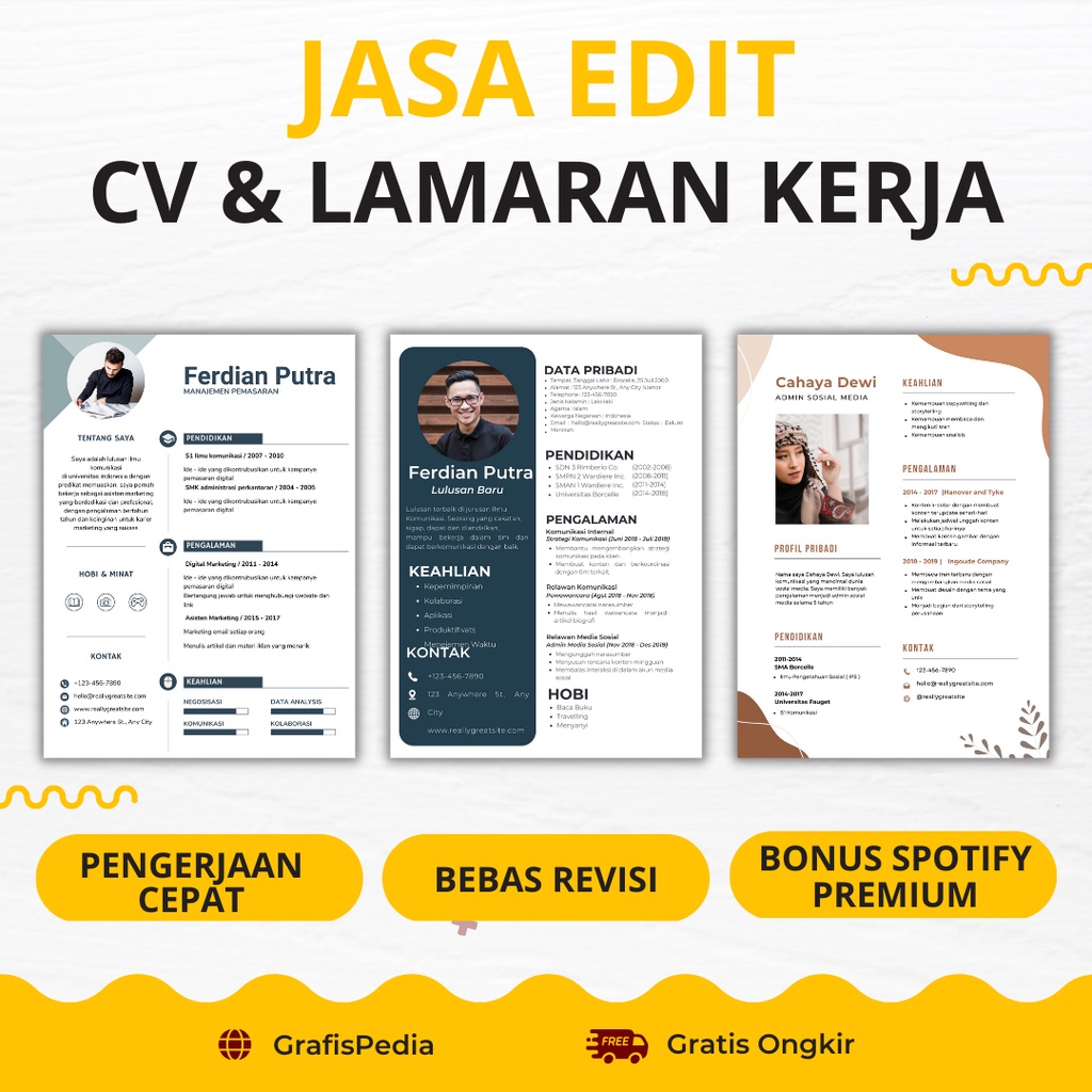 Jual Desain CV dan Surat lamaran Kerja | Curriculum Vitae | Resume ...