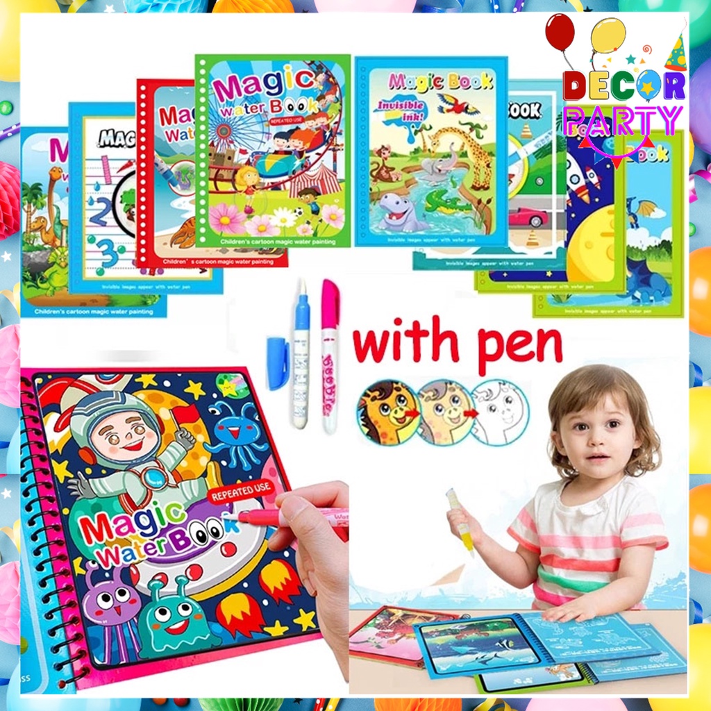 Jual DP Buku Ajaib Megic Water Coloring Book Invisible Ink Buku Gambar ...