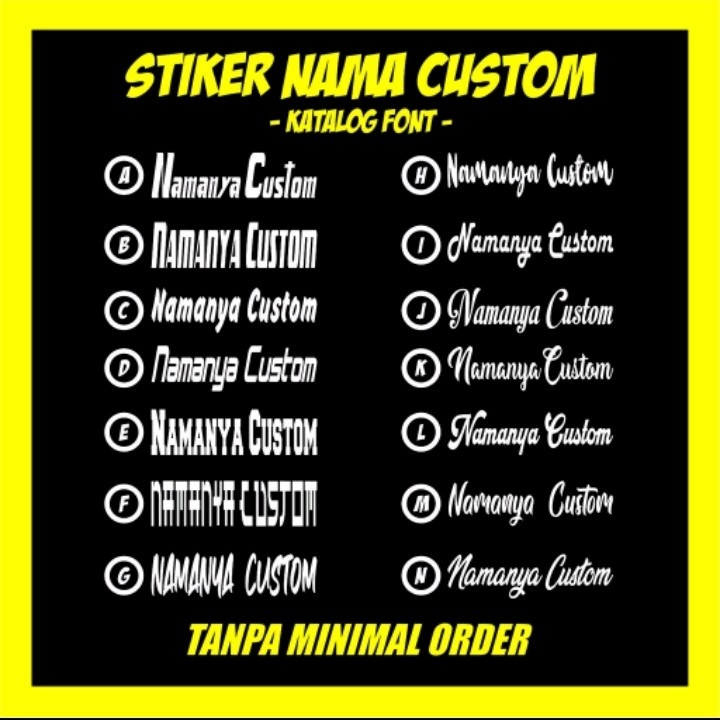 Jual sticker - custom - nama - suka suka bisa request nama kamu + logo ...