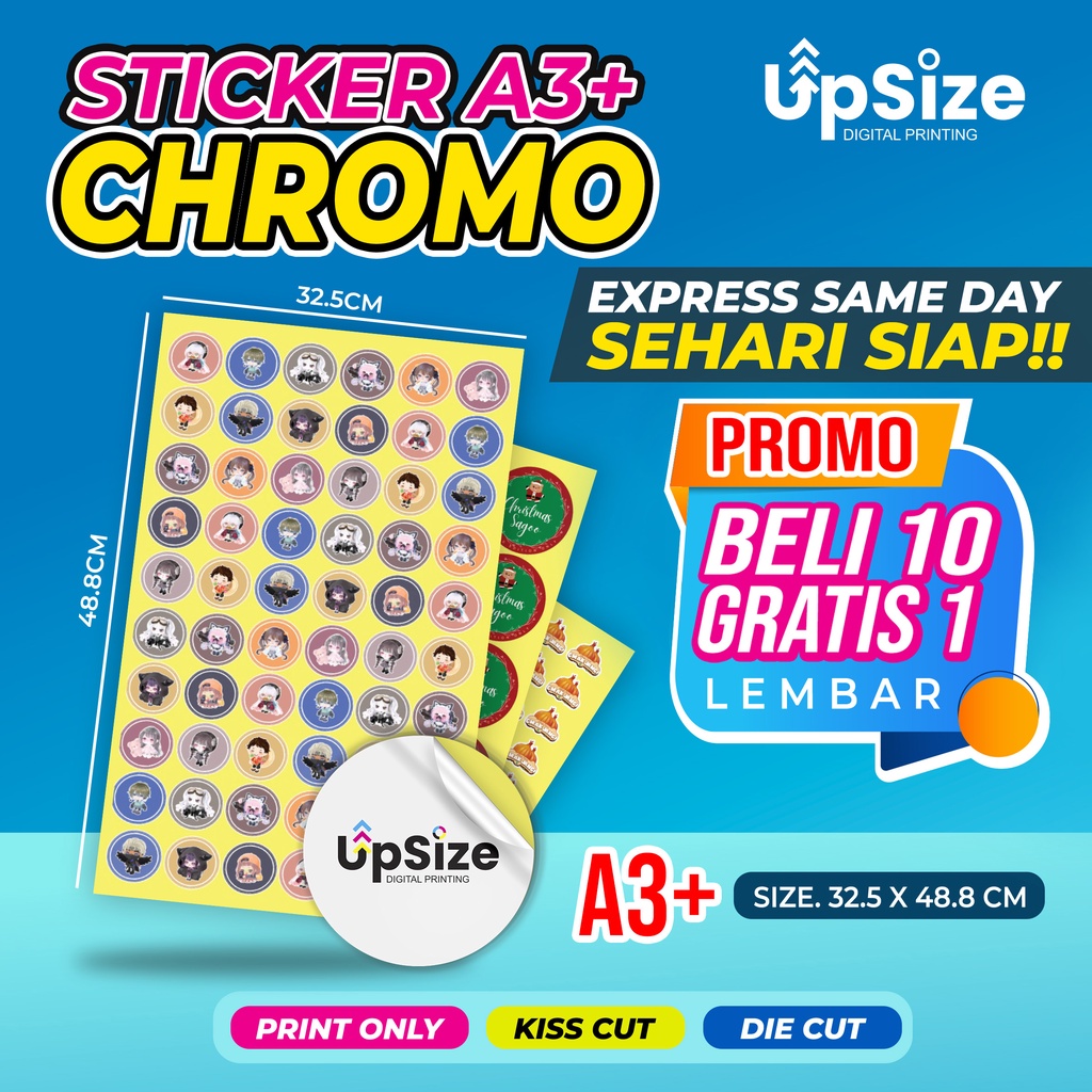 Jual EXPRESS SAME DAY | 1 HARI SIAP | CETAK STIKER CROMO CUT A3+ MURAH ...