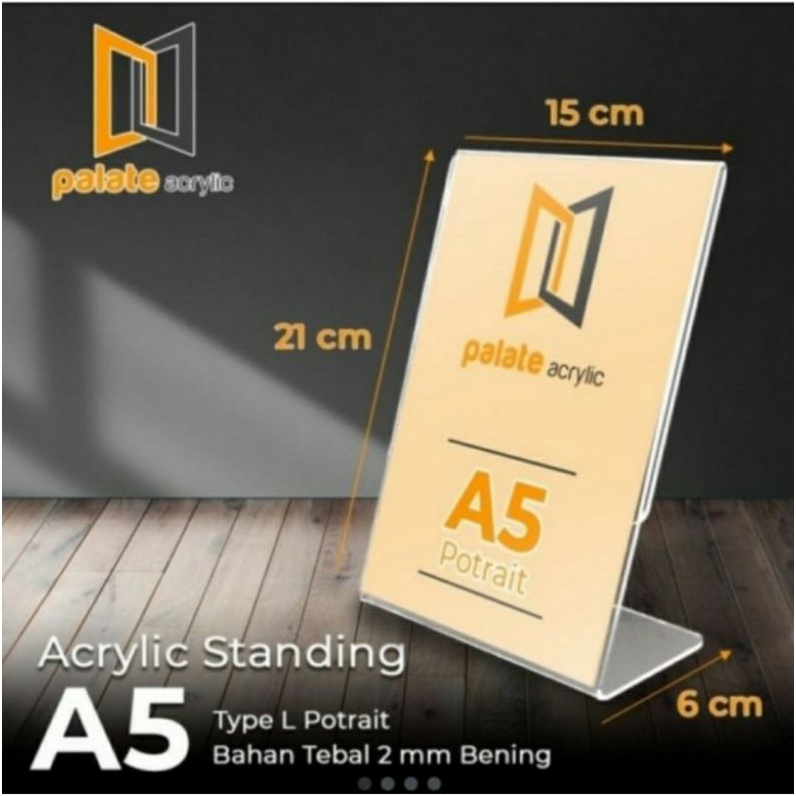 Jual Acrylic / Akrilik Holder Stand A5 (15 x 21 cm) model L Potrait 2mm ...