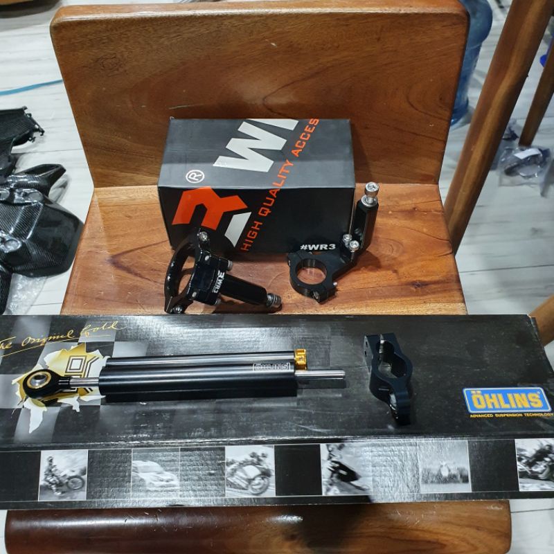 Jual Steering Damper Ohlins SD 007 Hitam Black Series Dan Bracket Wr3 ...