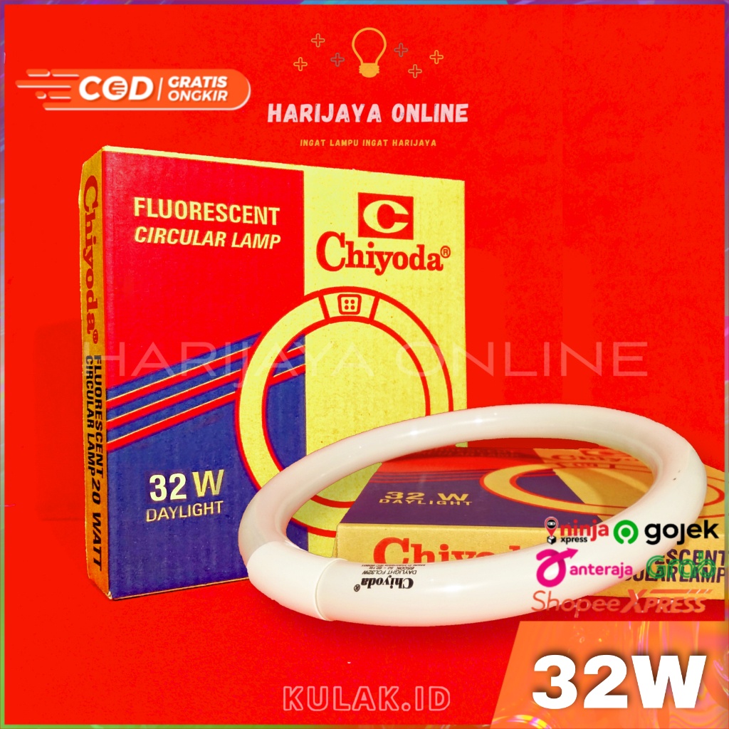 Jual LAMPU NEON RING LIGHT CHIYODA FCL 32 WATT TL T8 FLUORESCENT CIRCULAR LAMP DAYLIGHT PUTIH ...