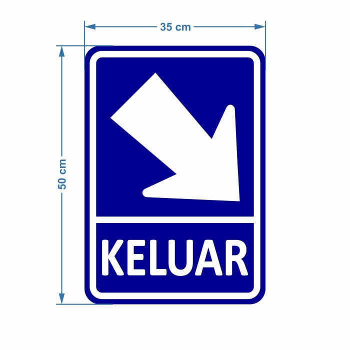 Jual Promo Rambu Petunjuk Arah Keluar 35cm x 50cm Petunjuk Arah Plat ...