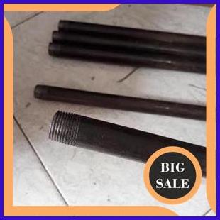 Jual onderdil pipa besi 120cm ulir 1 ujung untuk pipe clamp 0.5 inch ...