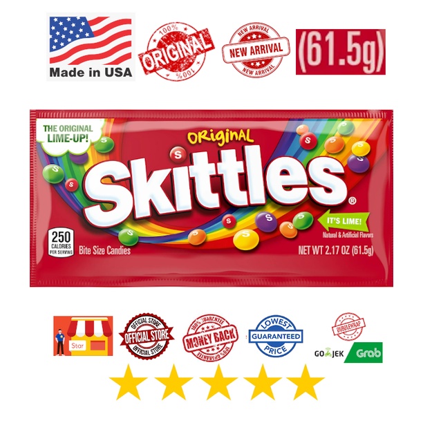 Jual Skittles Candy Original Funsize USA | Permen | 61 gram | Shopee ...