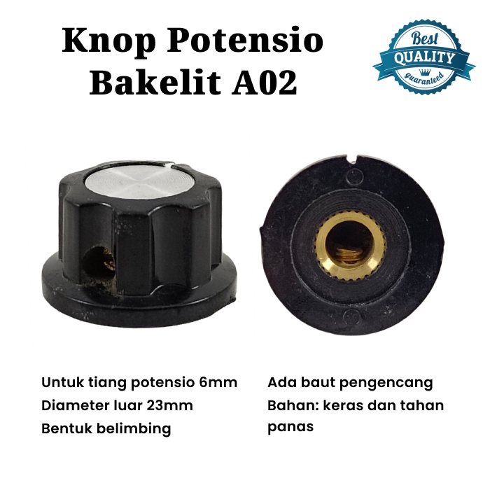 Jual Knop Potensio Bakelit Baut A02 knob Belimbing Diameter 23mm | Shopee Indonesia