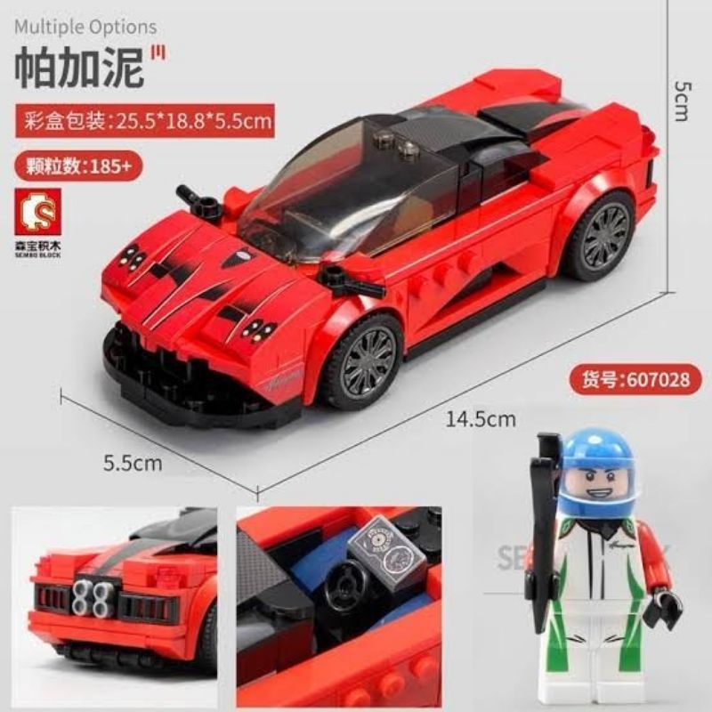 Jual Mainan Lego Brick Mobil Balap Sembo Block Famous Car Series C ...