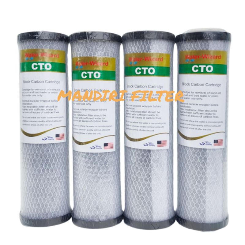 Jual Cartridge Filter Air CTO 10" / Karbon Blok / Carbon Block / Water Wizard (Isi 4 Pcs ...