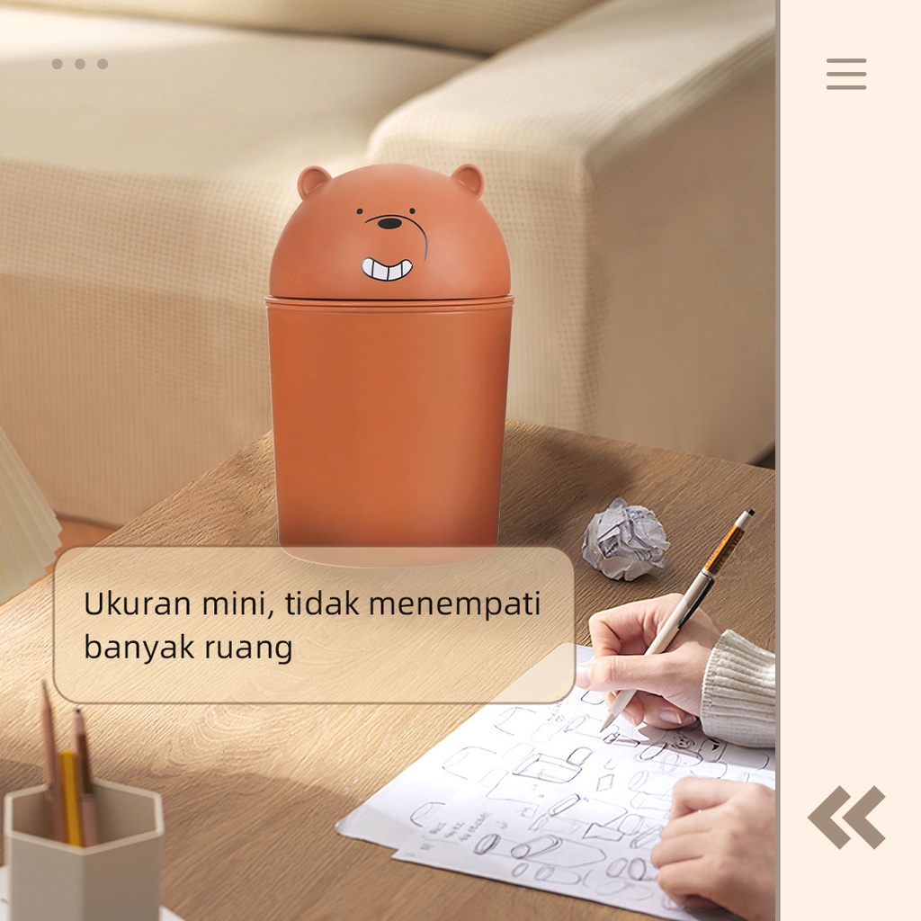 Jual MINISO - Tempat Sampah Kecil We Bare Bear Kotak Keranjang Sampah ...
