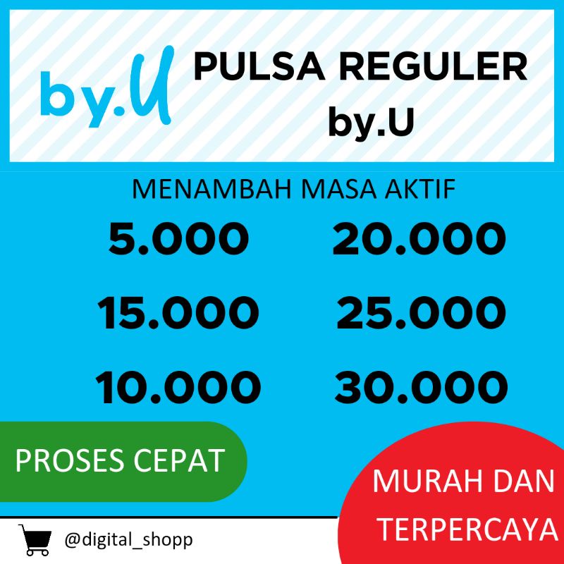 Jual Pulsa by U Murah 5k 10k 15k 20k 25k 30k | Shopee Indonesia