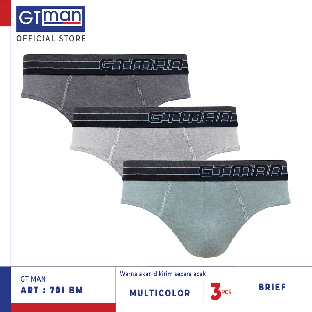 Jual GT MAN 701 BM - ISI 3 PCS - MULTICOLOUR - CELANA DALAM PRIA BRIEF ...