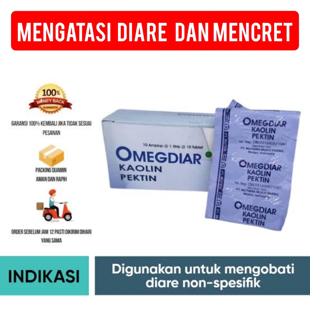 Jual Omegdiar Tablet Kaolin Pektin Mengatasi Diare Dan Mencret Strip ...