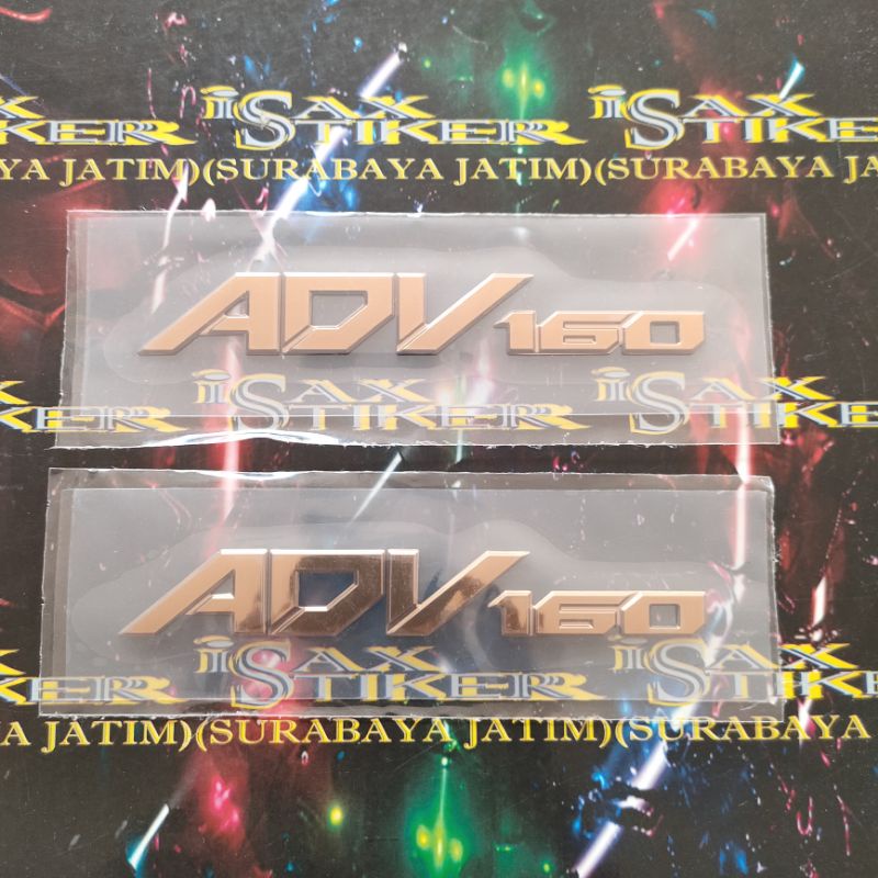 Jual emblem stiker timbul original Honda ADV 160 crom gold harga ...