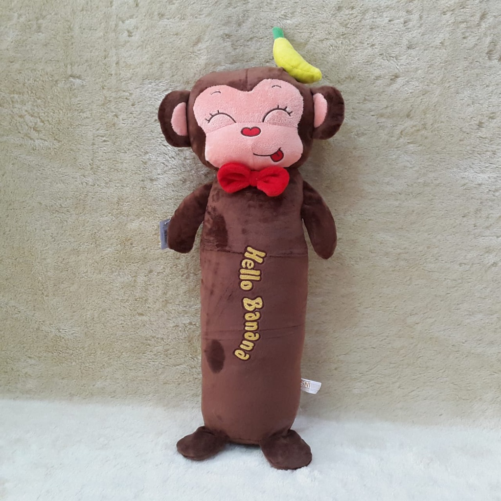 Jual CBT Boneka Guling Monchichi Guling Monkey With Banana Jumbo ...