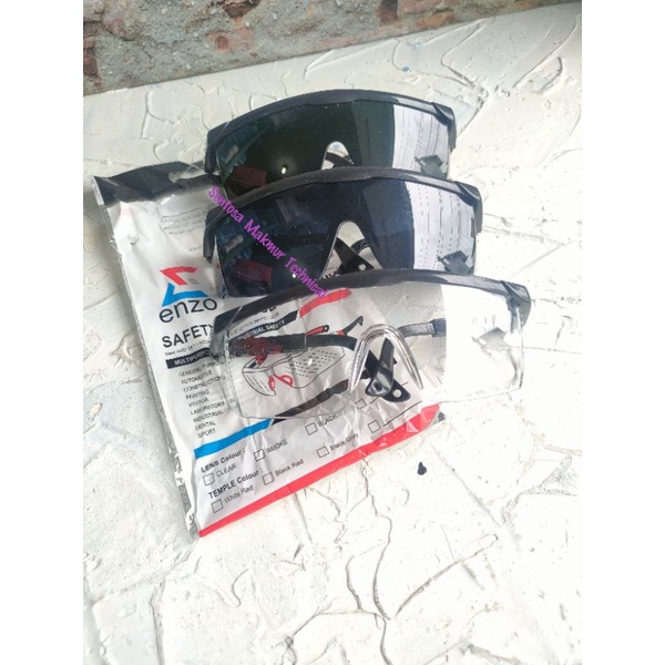 Jual ENZO Kacamata Kaca Mata Las APD Pelindung Safety Glasses Petak | Shopee Indonesia