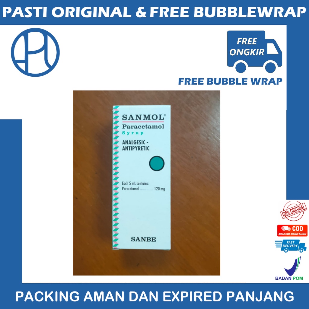 Jual SANMOL SYRUP 60ML PARACETAMOL ANAK BALITA PENURUN DEMAM PANAS ...