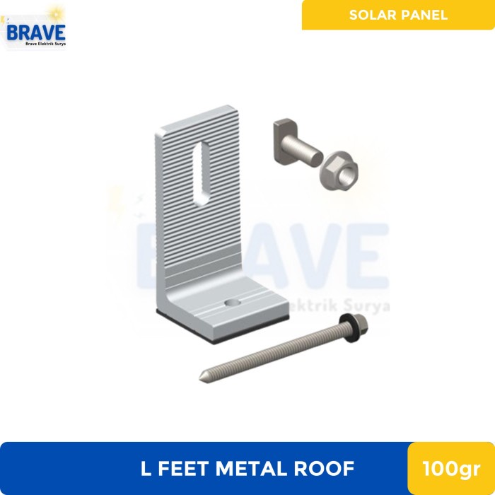 Jual Mounting Solar PV Panel Surya - L Feet Metal Roof | Shopee Indonesia