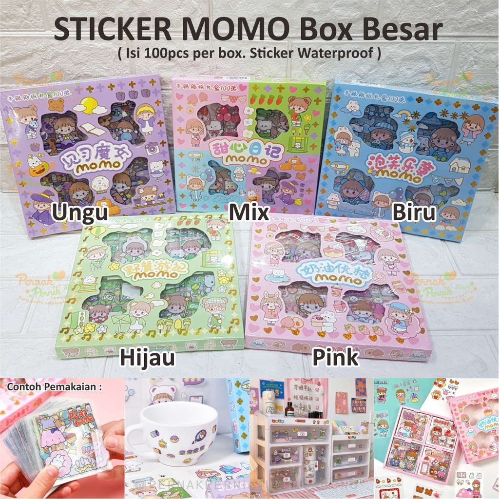 Jual Sticker Momo Box Besar & Box Kecil - untuk hiasan dekorasi barang ...