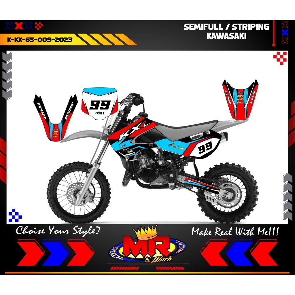 Jual Stiker Motor Trail Decal Kawasaki KX 65 Wrapping Decal Motocross ...