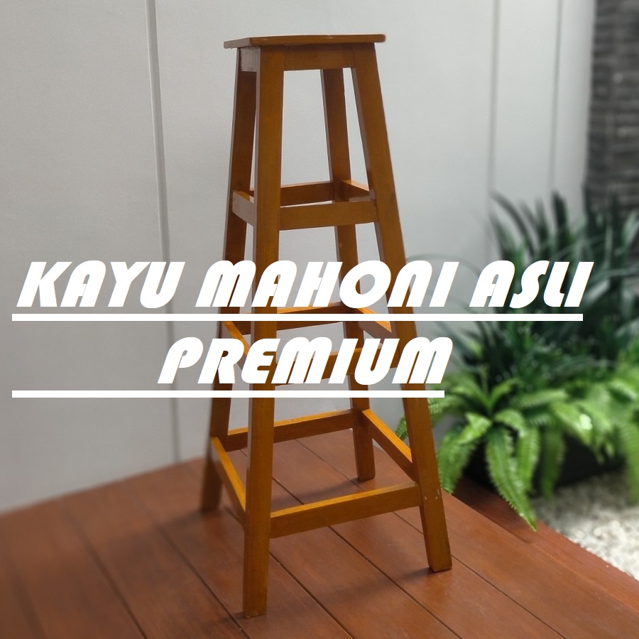 Jual BANGKU TINGGI 1 METER/BANGKU KAYU MAHONI/TANGGA KAYU/BANGKU MURAH ...